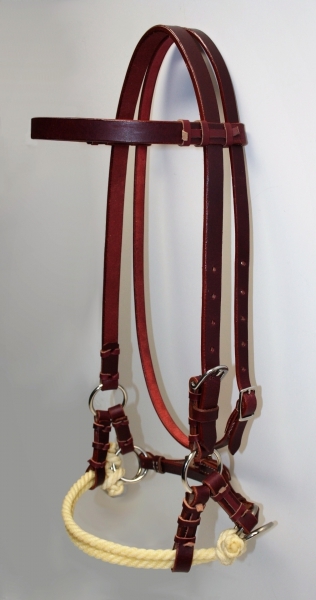 Side Pull - Latigo Leather - Double Rope Noseband :: WESTERN STYLE & RIDE